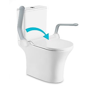 Toilet Safety Rails for Elderly (520 lbs), Handicap Toilet Rails with Foldable Handles, Toilet Assist Rails, Toilet Rails for Seniors, Heavy Duty Toilet Safety Frames Rails with Arms, Easy Installatio