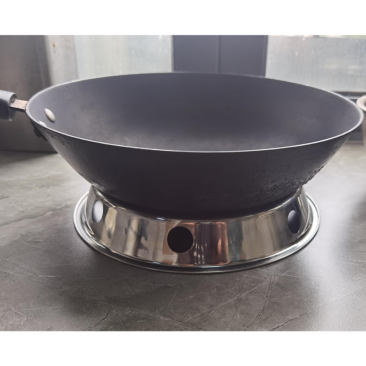 IEUYO Universal Wok Support Ring Wok Rack Wok Stand for Most Woks Kitchens and Restaurants Use Stainless Steel Size large 7.7"-9.8" 1PC