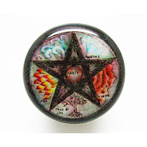 Pierced Republic Elemental Pentagram Ear Plugs - Acrylic Screw-On - 8 Sizes - *Pair* (0 Gauge (8mm))