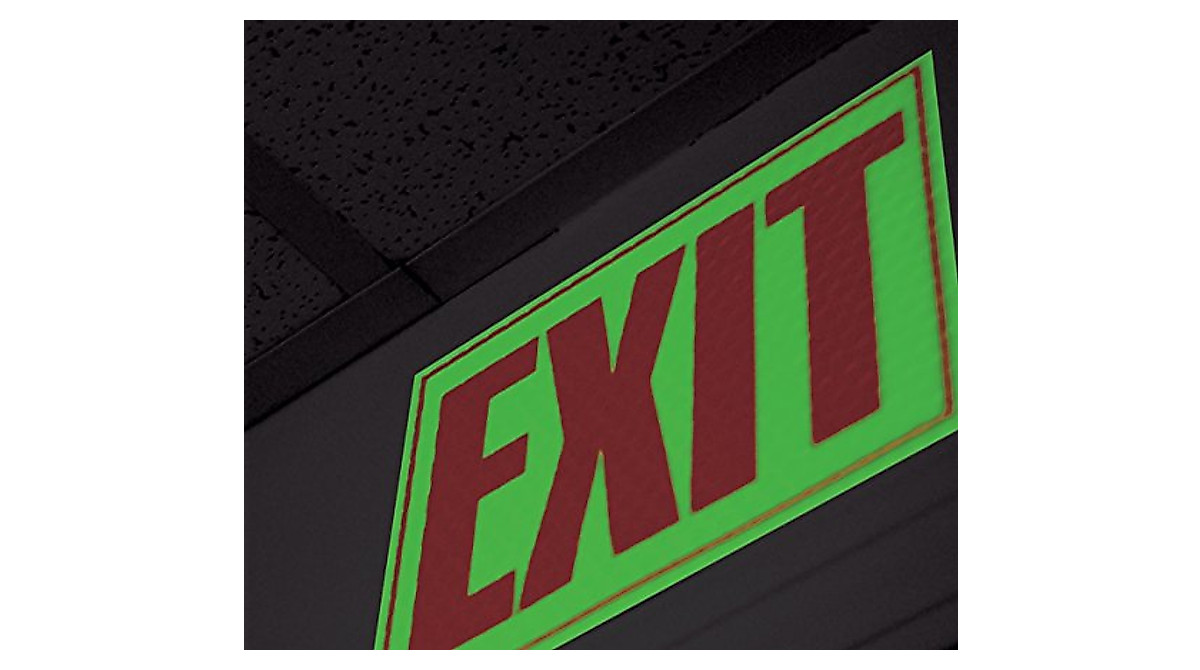Cyalume Cyflect Glow in the Dark and Reflective Emergency Exit Sign, 8 ...