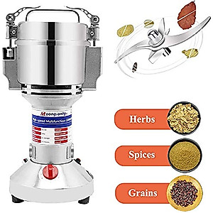 Moongiantgo Grain Mill Grinder Electric 300g Commercial Spice Grinder 1500W Stainless Steel Pulverizer Dry Grinder Grinding Machine (300g Upright, 110V)