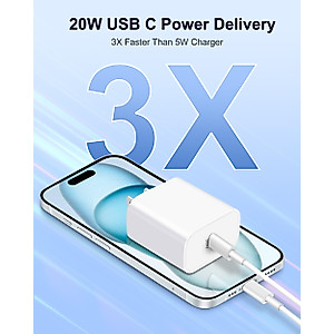 Pixel 8/7/6/5/4/3 Fast Charger, 2Pack 20W USB C Charging Block + 6FT USB C Cable Cord for Google Pixel 8/8 Pro/7/7 Pro/7a, 6a/6/Pro, 5/4/3/2/XL, Phone 15, Galaxy, Android Phones