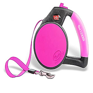 Wigzi Retractable Gel Handle Leash, Small Pink
