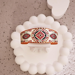 Artisan SW Native Bracelets Cuff, Native Motifs Jewelry Adjustable Open-ended Copper Cuff Bracelets Tapered Native Jewelry