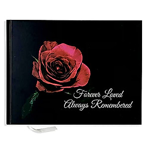 Funeral Guest Book | Memorial Guest Book | Guest Book for Funeral Hardcover | Guestbook for Sign in, Celebration of Life Memorial Service | Funeral Guest Sign Book with Memory Table Card Sign Included