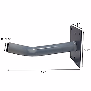 Heavy Duty Wall Tire Hanger 12" Universal Multi-Tools Storage Organizing Hooks with Protective Plastic Sleeve and Set of Screws and Anchors - Galvanized Steel Powder Coated Black - TWTH-12