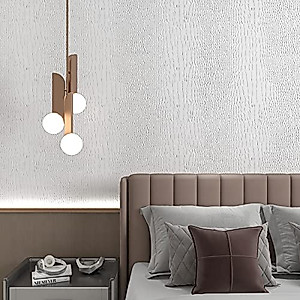 YENHOME Crocodile Textured Wallpaper Removable Wallpaper Peel and Stick White Wallpaper for Bedroom Bathroom Wall 17.7"X118" Self Adhesive Accent Wallpaper White Contact Paper for Cabinet Drawers Wall