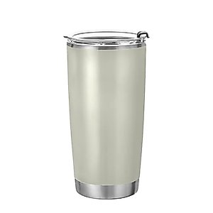 innewgogo Beige 20 oz Stainless Steel Vacuum Insulated Tumbler for Women Men Reusable Water Bottle with Leak-proof Lid & Straw Reusable Cup for Iced Tea Coffee Water School Gym Home Office