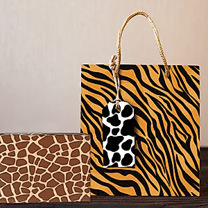 AnyDesign 5 Designs Animal Print Tissue Paper 90 Sheet Leopard Zebra Giraffe Tiger Cow Skin Pattern Art Tissue Animal Print Wrapping Paper Assortment for DIY Crafts Gift Packing, 19.7 x 13.8 Inch