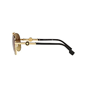 Versace Unisex Sunglasses Gold Frame, Brown Gradient Lenses, 59MM