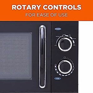 Commercial Chef CHMH900B6C 0.9 Cubic Foot Countertop Microwave, Compact, Rotary Control, Black