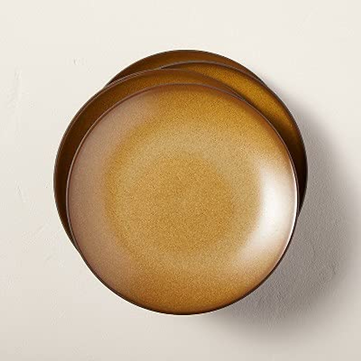 Hearth & Hand with Magnolia Set Of 4 Stoneware Exposed Rim Appetizer Plate GOLD