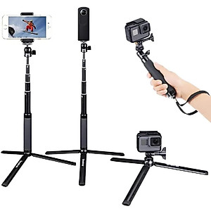 Smatree Selfie Stick Telescoping Compatible for G*Pro 13/12/ 11/10/Max/9/8/7/6/5/4/3+/3/Session/G*pro(2018)/Ricoh Theta S/V/Samsung Gear360/YI 4K/DJI OSMO Action 4/3/2 Camera