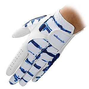 wosofe Golf Glove for Men's Left Hand White Soft Leather Breathable Professional Golf Hand Wear … (Medium)