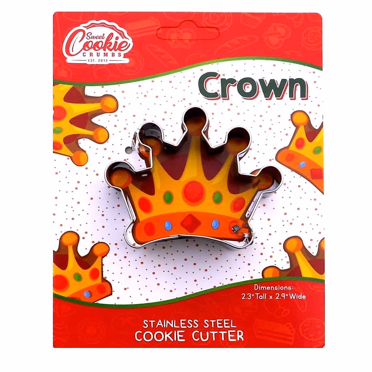 Crown Cookie Cutter - Premium Food-Grade Stainless Steel, Dishwasher Safe