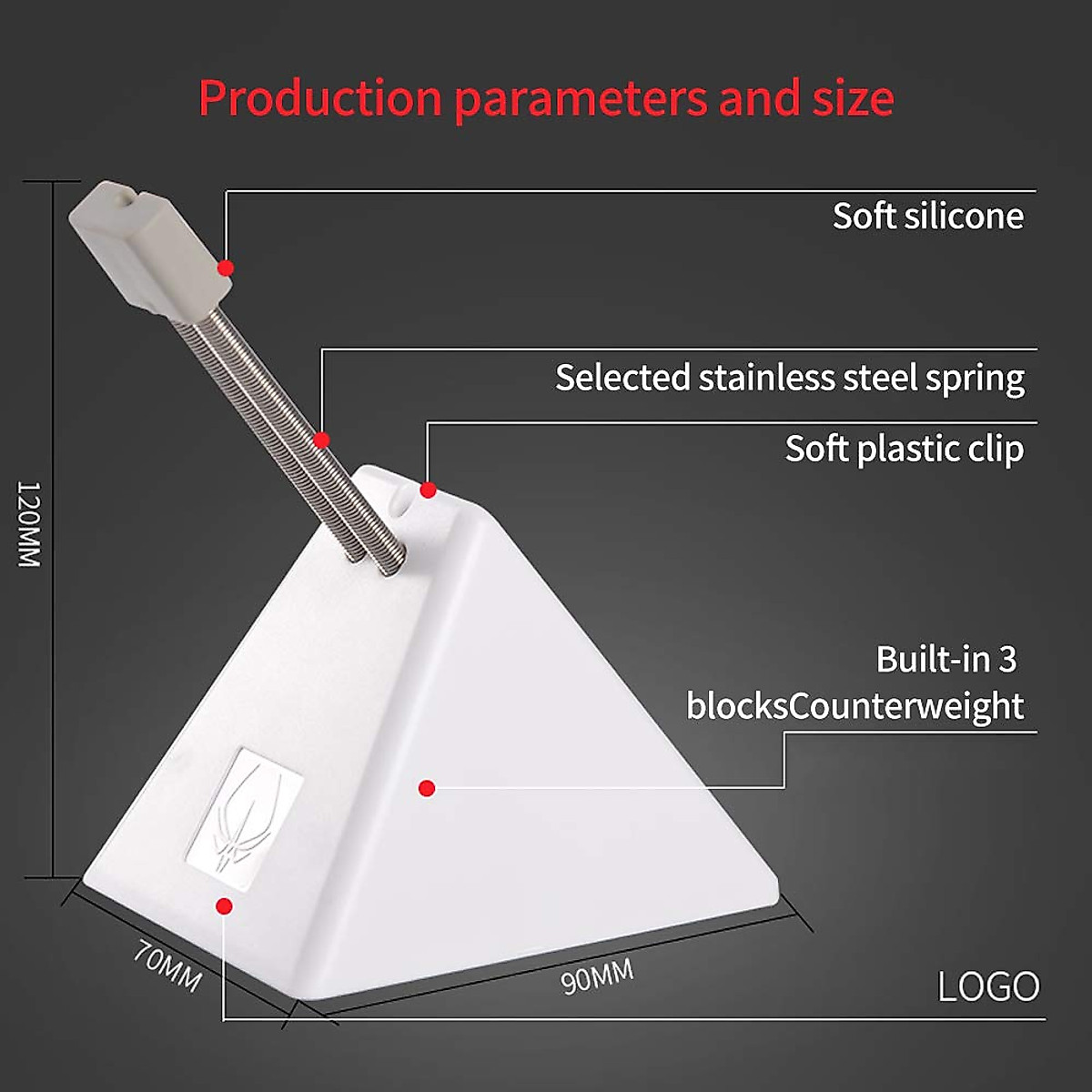 Hotline Games Mouse Bungee Mouse Cord Clip Cord Management System Fixer Holder for Esports FPS Game (3.0 New White)