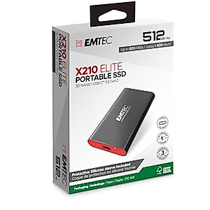Emtec 512GB X210 Elite SATA III Portable Solid State Drive (SSD) with NAND Technology ECSSD512GX210
