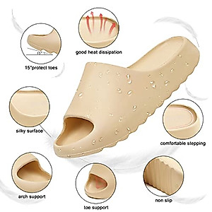 Platform Pillow Slippers Slides for Women and Men, EVA Anti-Slip Cloud Slippers Lightweight Spa Open Toe Shower Sandals for Indoor & Outdoor