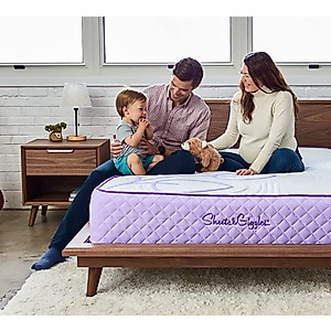 Sheets & Giggles Eucalyptus Mattress Natural Cooling Latex & Steel Coil Hybrid Bed for Back and Joint Support, 100 Night Sleep Trial, King