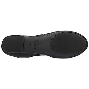 Amazon Essentials Women's Belice Ballet Flat, Black Faux Leather, 9 Wide