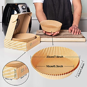 50 PCS Air Fryer Parchment Paper Liners - 6.3" (16cm) Air Fryer Liner with Wall - Air Fryer Disposable Paper Liner For Medium & Small Air Fryer Liner Basket - Air Fryer Accessories