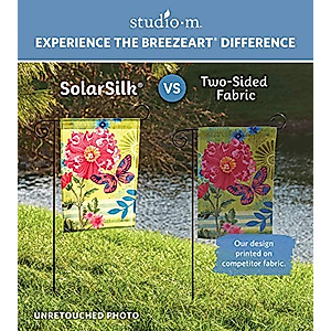 BreezeArt - Summer Zinnias Decorative Garden Flag 12x18 inch - Premium Quality SolarSilk - Made in the USA by Studio-M