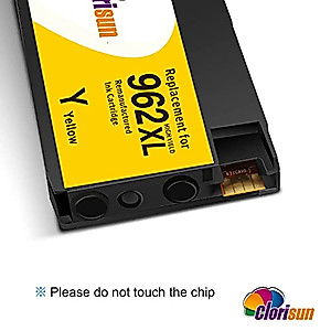 Clorisun 962 962XL Upgraded Remanufactured Ink Cartridge for HP 962XL with Newest Chip OfficeJet Pro 9010 9015 9018 9025 9020 9012 9014 9016 9022 Printer (Black Cyan Magenta Yellow 4-Pack)
