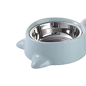 Balacoo Pet Supplies Dual Cat Water Food Bowl Feeder Drinking Blue Feeding Dog for