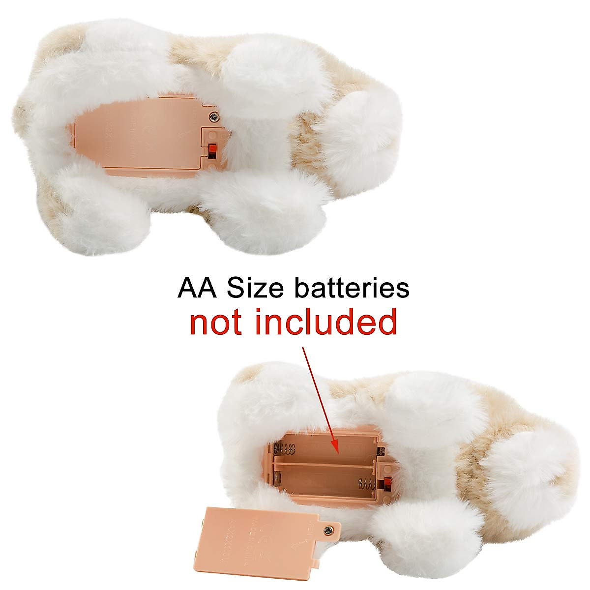 HollyHOME Plush Rabbit Easter Electronic Interactive Toy Jumping,Wiggle Ears,Mouth Moving Bunny Toy 7 Inches Tan Gifts for Kids