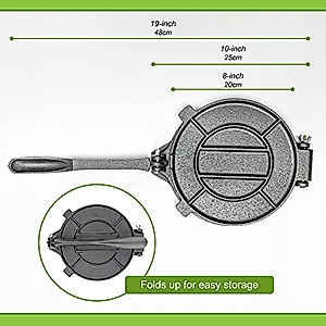 7Penn Cast Iron Tortilla Press 8in - Corn Tortilla Press Roti Maker Flour Tortillas Presser with 100 Cooking Sheets