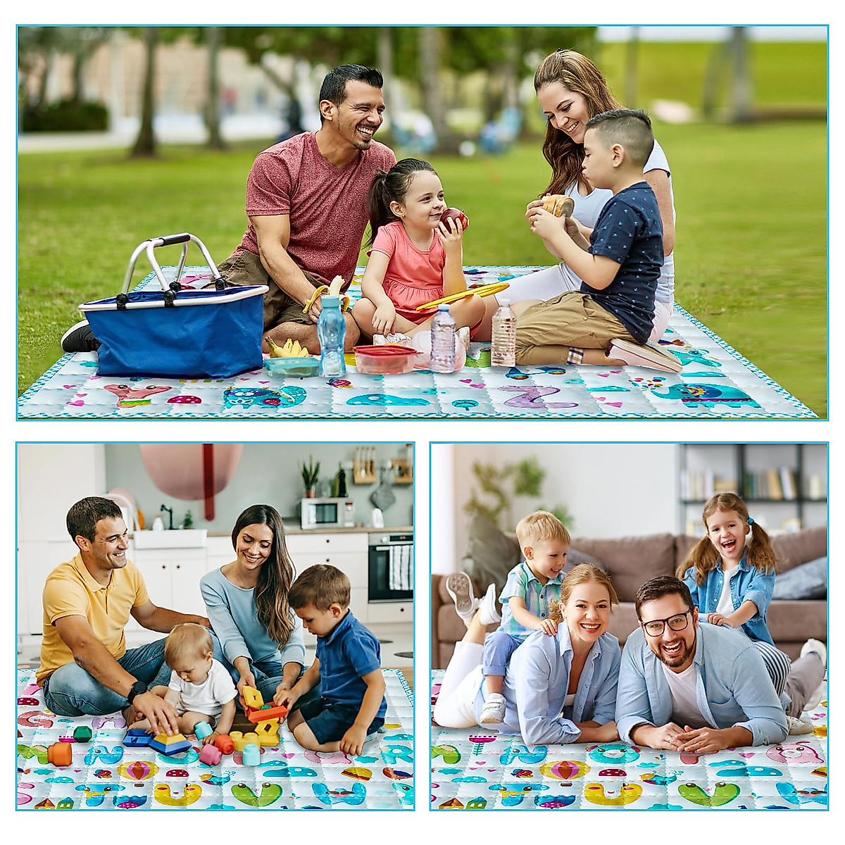 Baby Play Mat,Baby Floor Play Mats 50 x 50 Babies Playmat Compatible with TODALE Suposeu LIAMST Ajulkrio Baby Playpen Non-Slip Indoor Outdoor Infant Play Mat Foldable Toddlers Crawling Floor Mat