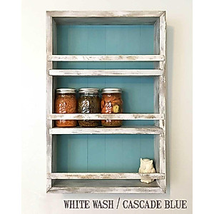 Mansfield Cabinet No. 102 - Solid Wood Spice Rack Cabinet White Wash/White