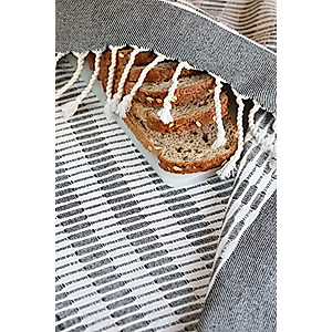 BRIDGE ISTANBUL Turkish Hand Towel Set of 2(18x35) Inches I 100% Cotton Decorative Kitchen Towel for Hand, Bathroom, Face, Hair, Farmhouse Decor, Tea, Dishcloth (Grey)