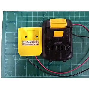 Made by Mitchell D12 Power Dock for DeWalt 12V DCB12x Battery, Wired 14AWG, PN# D12-14