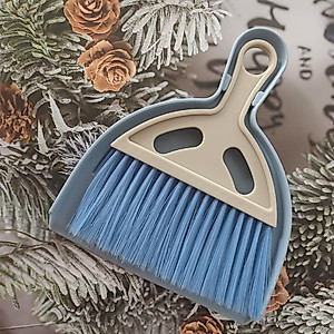 3 Pack Mini Broom and Dustpan Set with Handle, Hangable Small Hand Dustpan and Brush Cleaning Tool Set for Table Desk Keyboard Countertop Cars Sofa