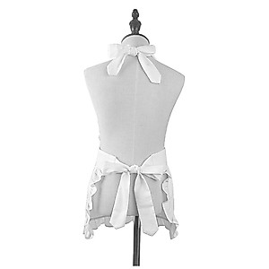 Love Potato Pure Cotton White Apron Children Cooking Apron Princess Ruffle Apron for Kids 2-4 Years Old