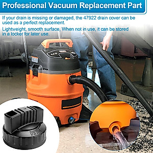 47922 Vac Drain Cap Compatible with Ridgid Shop Vacuum Cleaner and Craftsman Shop Vacuum, 1.97'' ID Wet/Dry Vacuum Replacement Drain Cap（1pack）