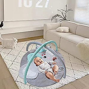 RHEETADA Baby Gym Play Mats Baby Activity Play Mats Non-Slip Thicker Toys Tummy Time Mats for Newborn Stage-Based Developmental Baby to Toddler Shower Gifts Style 1