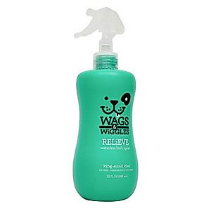 Wags & Wiggles Relieve Anti-Itch Spray for Dogs | Waterless Dry Shampoo for Dogs With Dry, Itchy, Or Sensitive Skin | Kiwi Scent Your Dog Will Love, 12 Ounces, Anti-Itch Spray - Kiwi