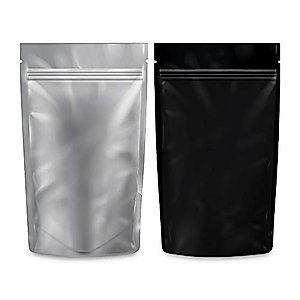 Loud Lock Mylar Bags Smell Proof 1/4 Ounce Black/Clear - 100 Count 6.7" X 4" 6mill Thickness - Packaging Bags - Mylar Bags For Food Storage - Resealable Bags - Smell Proof Bags - Dispensary Packaging