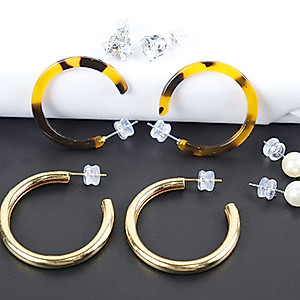 Silicone Earring Backs Earring Backings 12Pcs Soft Clear Ear Safety Back Pads Backstops Replacement for Fish Hook Earring Studs Hoops,Locking Secure Earring Backs for Heavy Earring