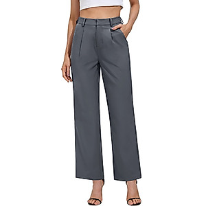 VILIGO Wide Leg Dress Pants for Women High Waisted Work Business Casual Trousers Grey XS