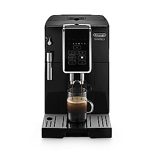Dinamica Espresso Machine, Black - Automatic Bean-to-Cup Brewing, Built-In Steel Burr Grinder & Manual Frother - One-Touch Hot & Iced Coffee - Easy Cleanup