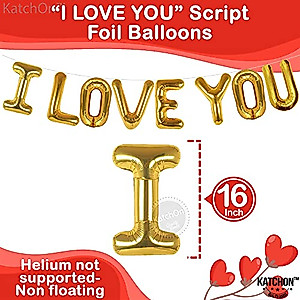 KatchOn, I Love You Balloons Set - Pack of 20 | Red Love Balloon, Romantic Decorations Special Night, Red Heart Balloons | Valentine Balloons for Valentines Day Decor, I Love You Balloons For Him