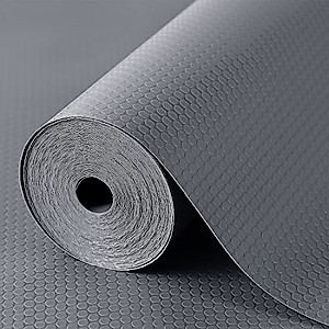 Shelf Liners for Kitchen Cabinets Refrigerator Liners Waterproof & Oil-Proof Kitchen Cupboard Liner Non-Slip Drawer Mats EVA Material Non Adhesive Fridge Liner for Shelves - Gray