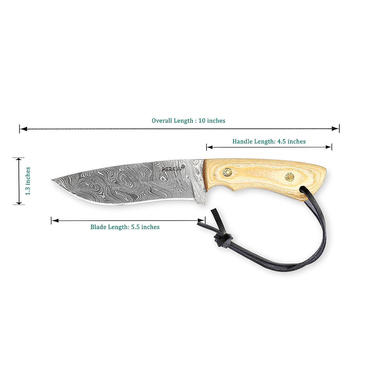 Hunting Knife - Handmade Damascus Hunting Knife Full Tang - Work of Art