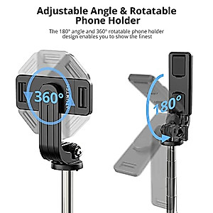 ATUMTEK 40" Selfie Stick Tripod, Extendable Bluetooth Selfie Stick with Wireless Remote for iPhone 13/12/12 Pro/11/11 Pro/XS/XR/X/8/7 Plus, Samsung, Google, LG, Sony, Huawei Smartphones, Black