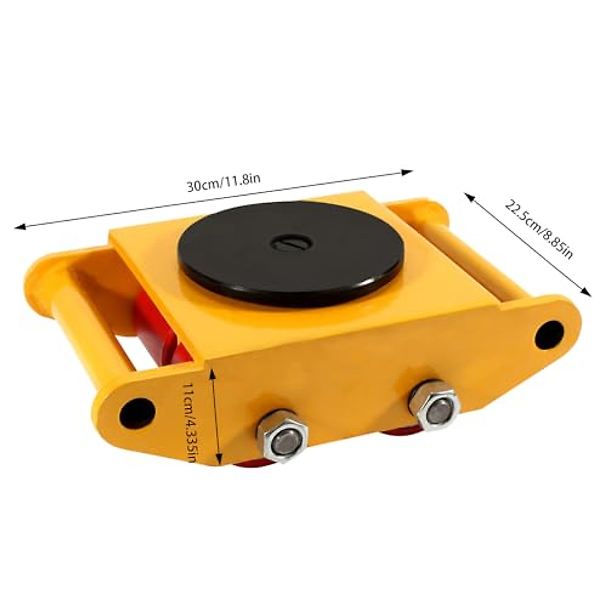 plytinsg 6T Car Dolly Machine Skates Shipping Container Wheels Industrial Mover 13200LBS Machinery Skate with Steel Rollers Cap 360 Degree Rotation USA Stock