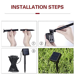 Garden Solar String Lights, 200 LEDs 72ft 8 Modes Waterproof Crystal Globe Balls Lighting for Outdoor Patio Lawn Garden Yard Decoration Wedding Holiday Home Party Wedding Christmas Decor (Warm White)