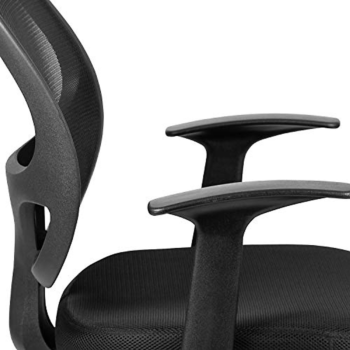 Flash Furniture Mallard Mid-Back Black Mesh Swivel Ergonomic Task Office Chair with T-Arms - Desk Chair